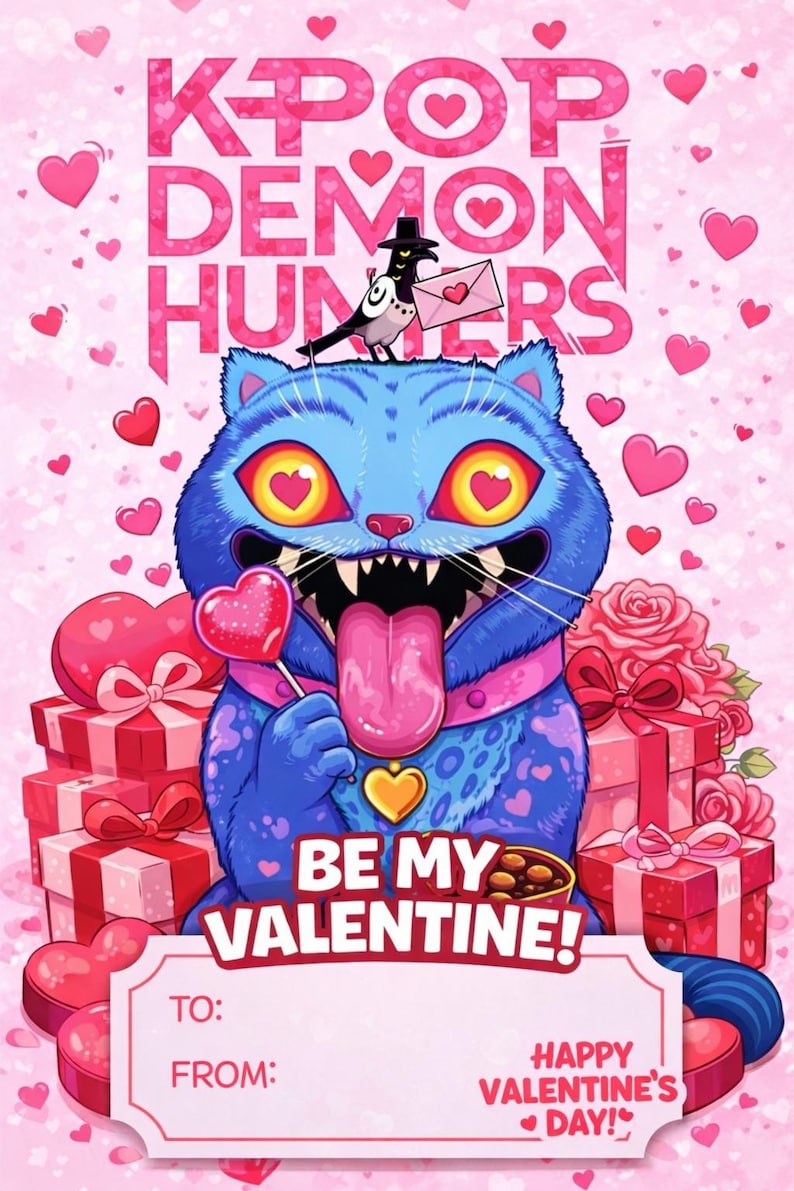 Kpop Demon Hunters Kids Valentine’s Day Cards 3-pack PDF DOWNLOAD ...