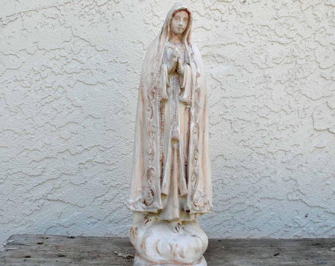 Our Lady of Fatima Vintage Chalkware Statue Dianalamorrisart - Etsy