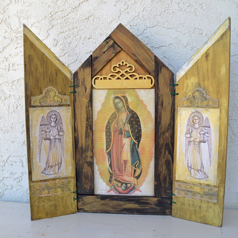 Shrine Nicho Altar Triptych Our Lady of Guadalupe Home Altar Prayer Station - Etsy