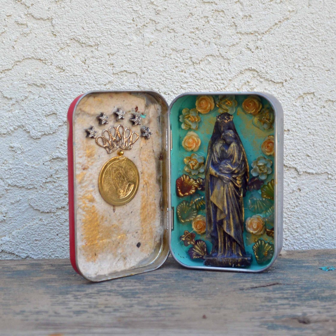Shrine Nicho Altar Altoid Tin Shrine Madonna and Child Prayer Box ...