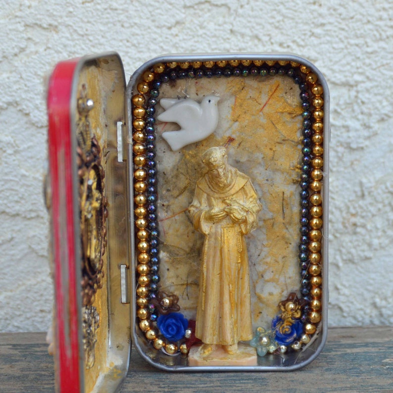 Shrine Traveling Altar St Francis Altoid Art Dianalamorrisart - Etsy