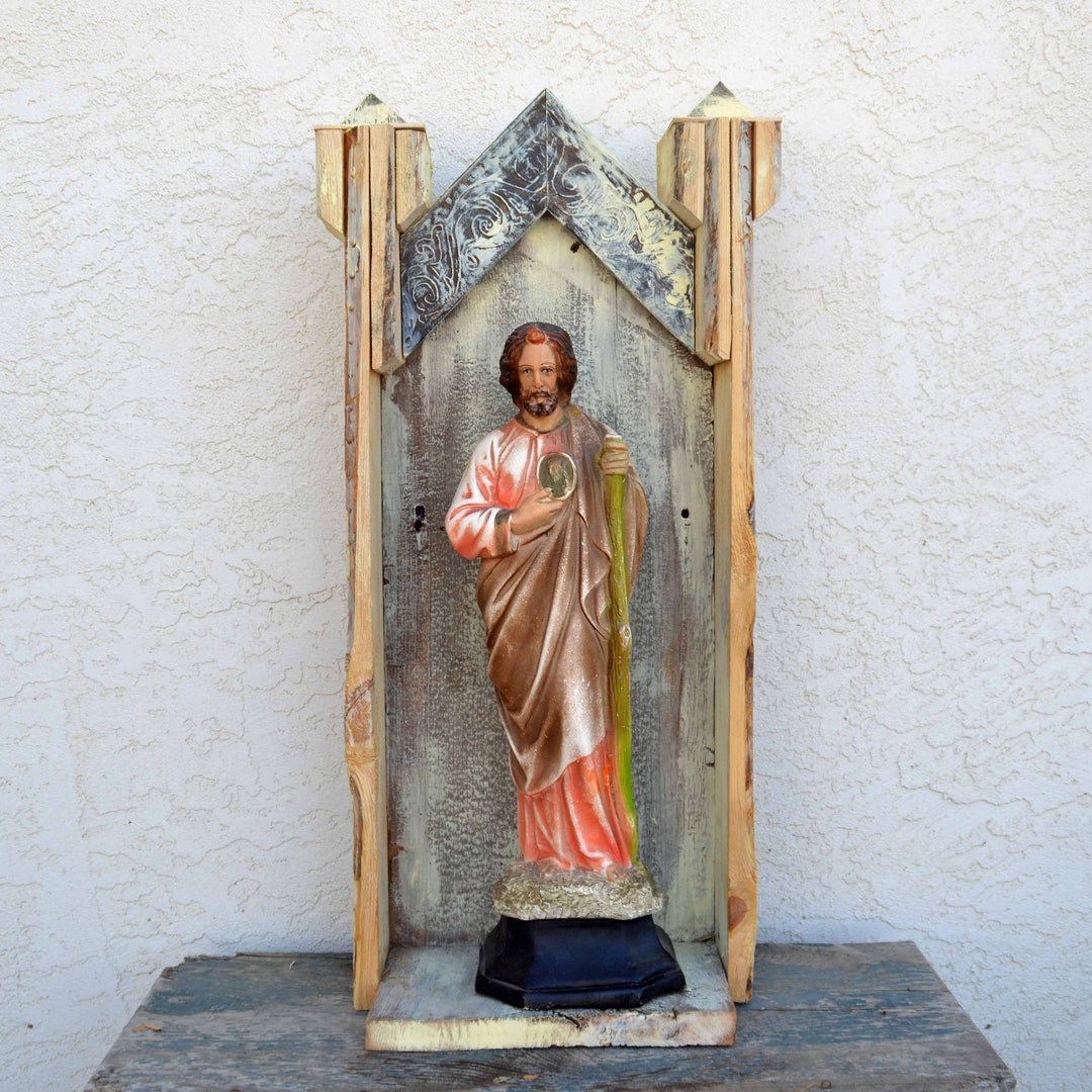 Shrine Nicho Altar Vintage Wood St Jude Shrine Dianalamorrisart - Etsy