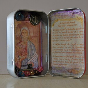 Shrine Prayer Box St Andrew the Apostle Altoid Art Meditation Box - Etsy