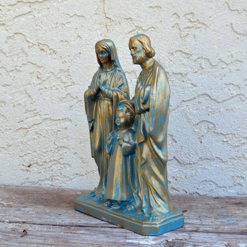 Holy Family Vintage Plastic Upcycled With Paint Dianalamorrisart - Etsy