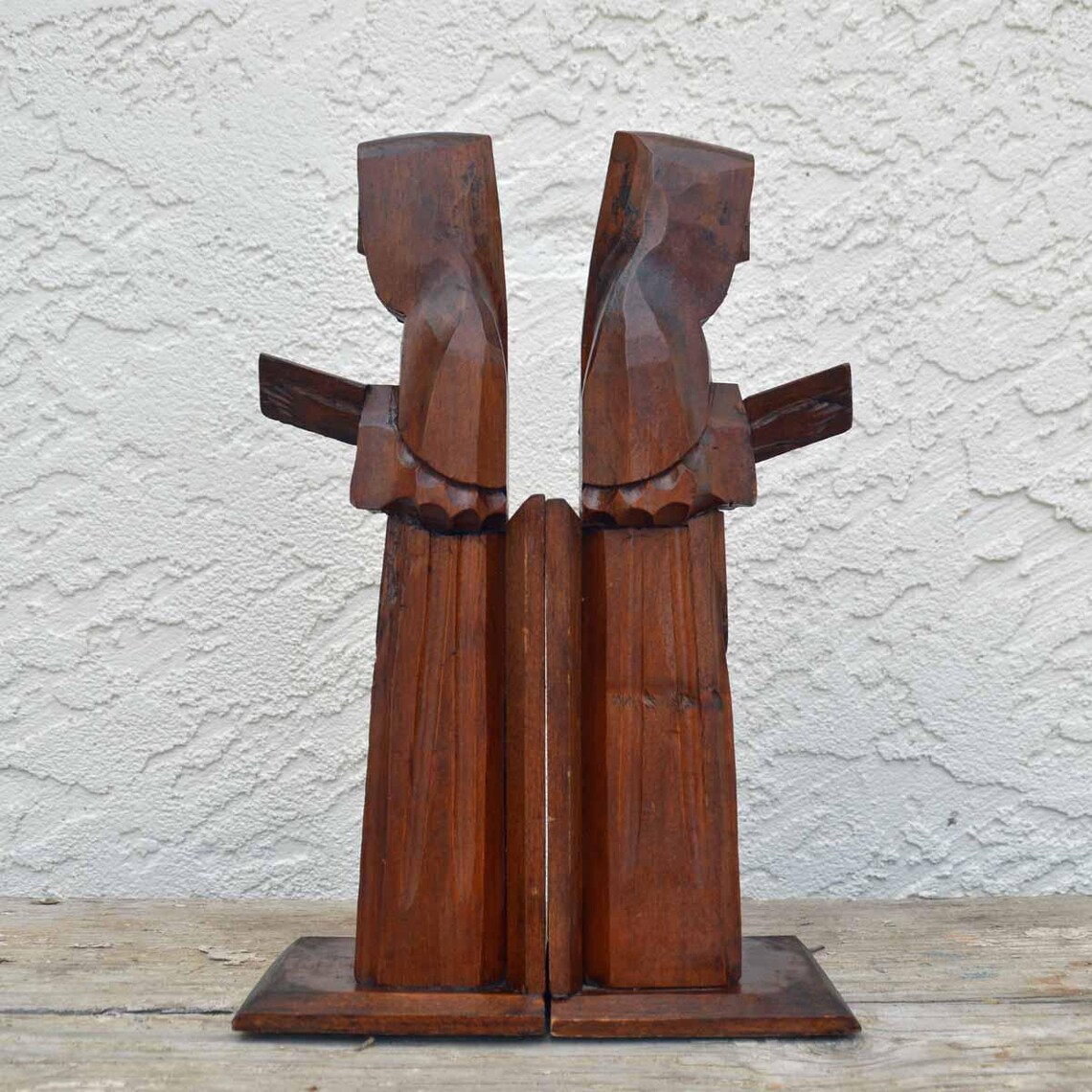 Wood Monks Bookends Religious Art Praying Monks Dianalamorrisart - Etsy