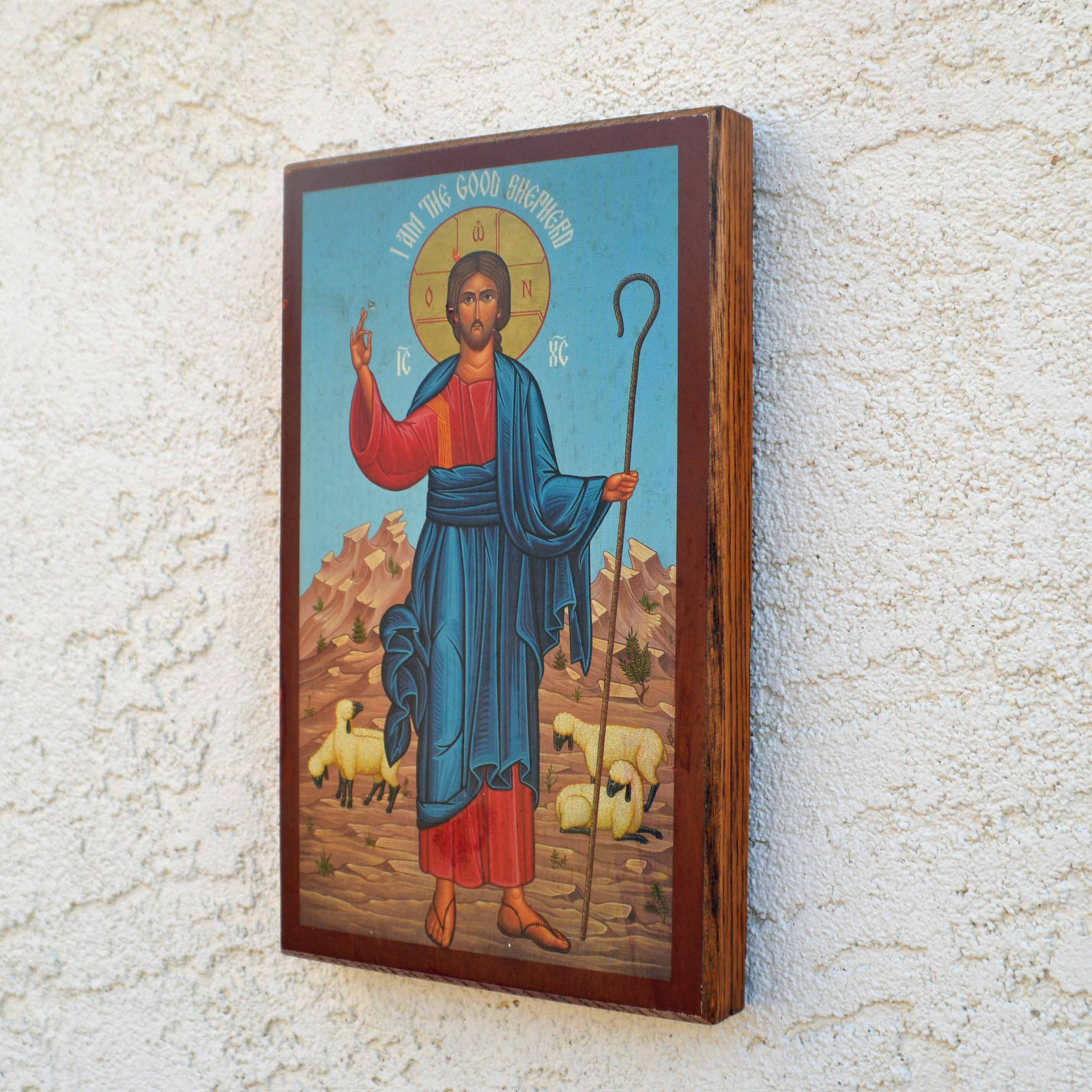 I Am the Good Shepard Icon Wall Hung Shrine Dianalamorrisart - Etsy