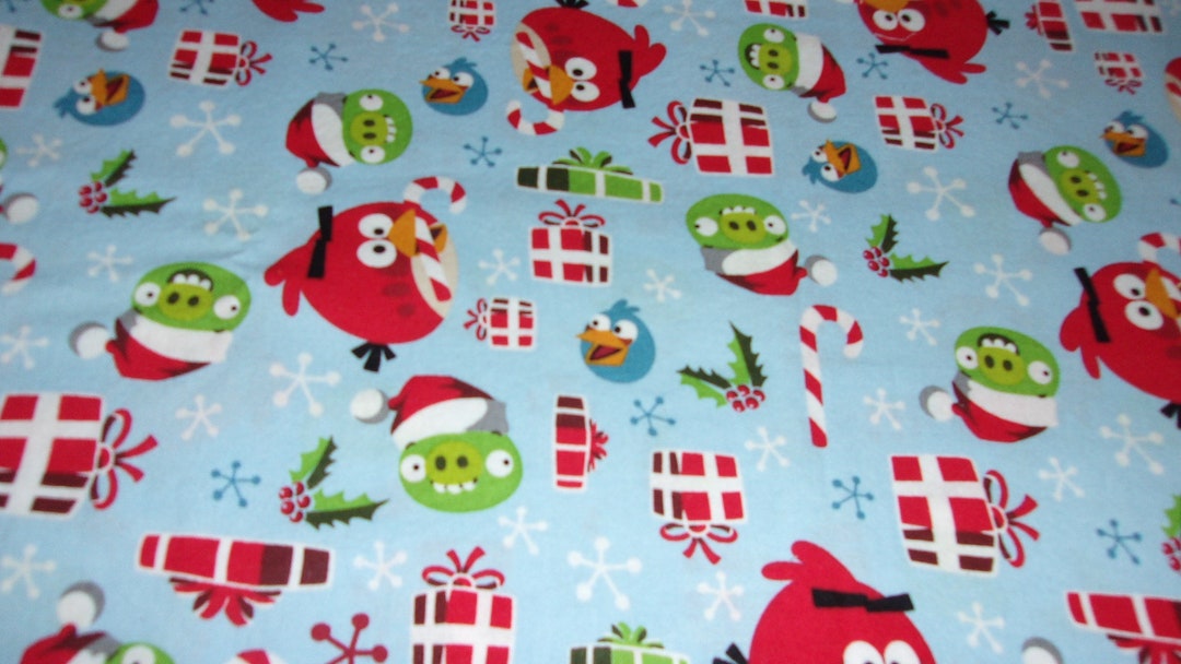Angry Birds Christmas Fabric From David Textiles - Etsy