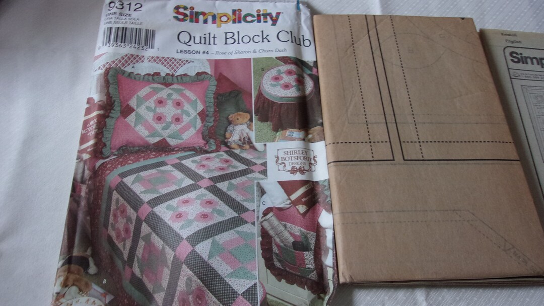 Simplicity 9312 Quilt Block Club Pattern Lesson Four 4 Rose of Sharon ...