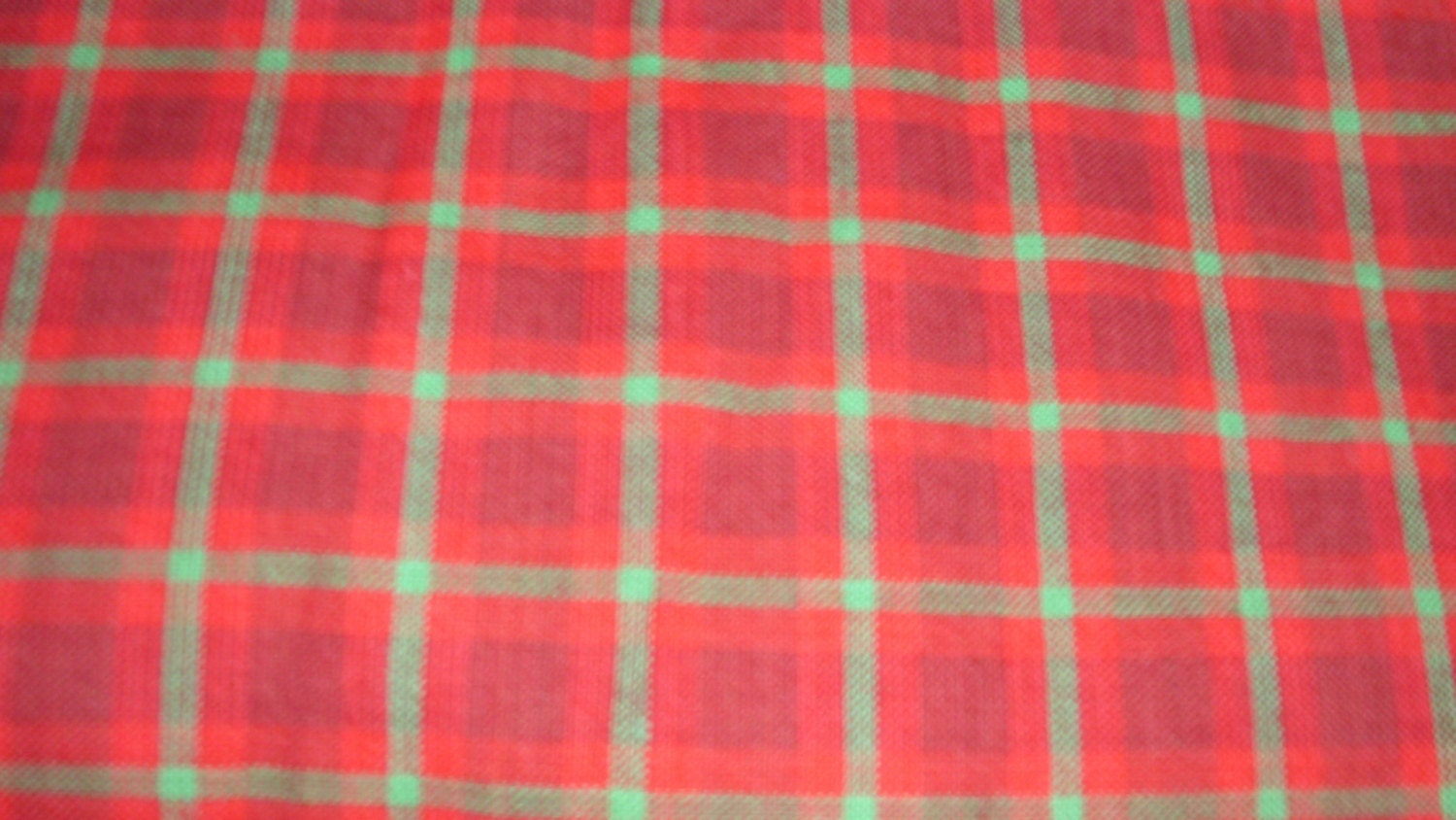 Bright Red Plaid / With Green Stripe / Fabric Cotton / - Etsy