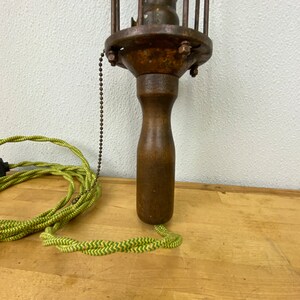 Vintage Industrial Copper and Wooden Handle Trouble Cage Light - Etsy
