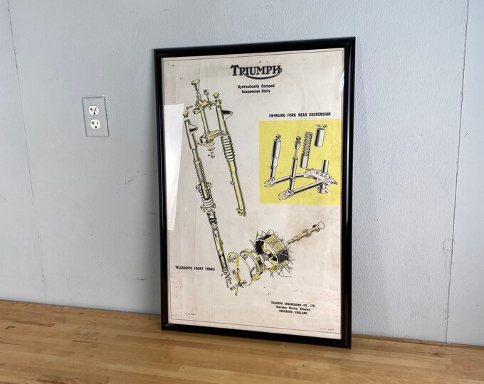 Vintage Triumph Motorcycle 'exploded View' Engineering Poster - Etsy