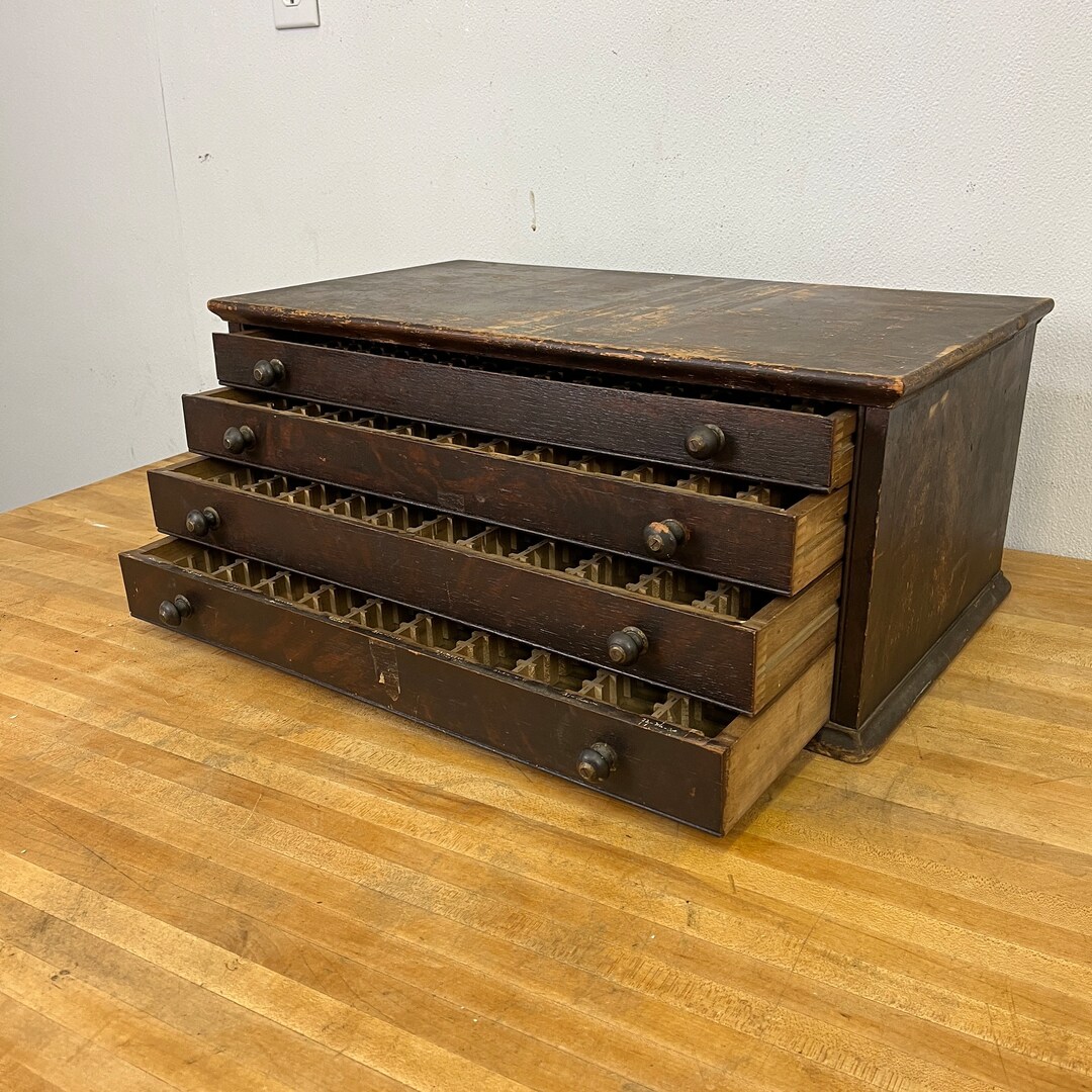Gorgeous Antique Oak 4 Drawer Watchmakers Cabinet. - Etsy