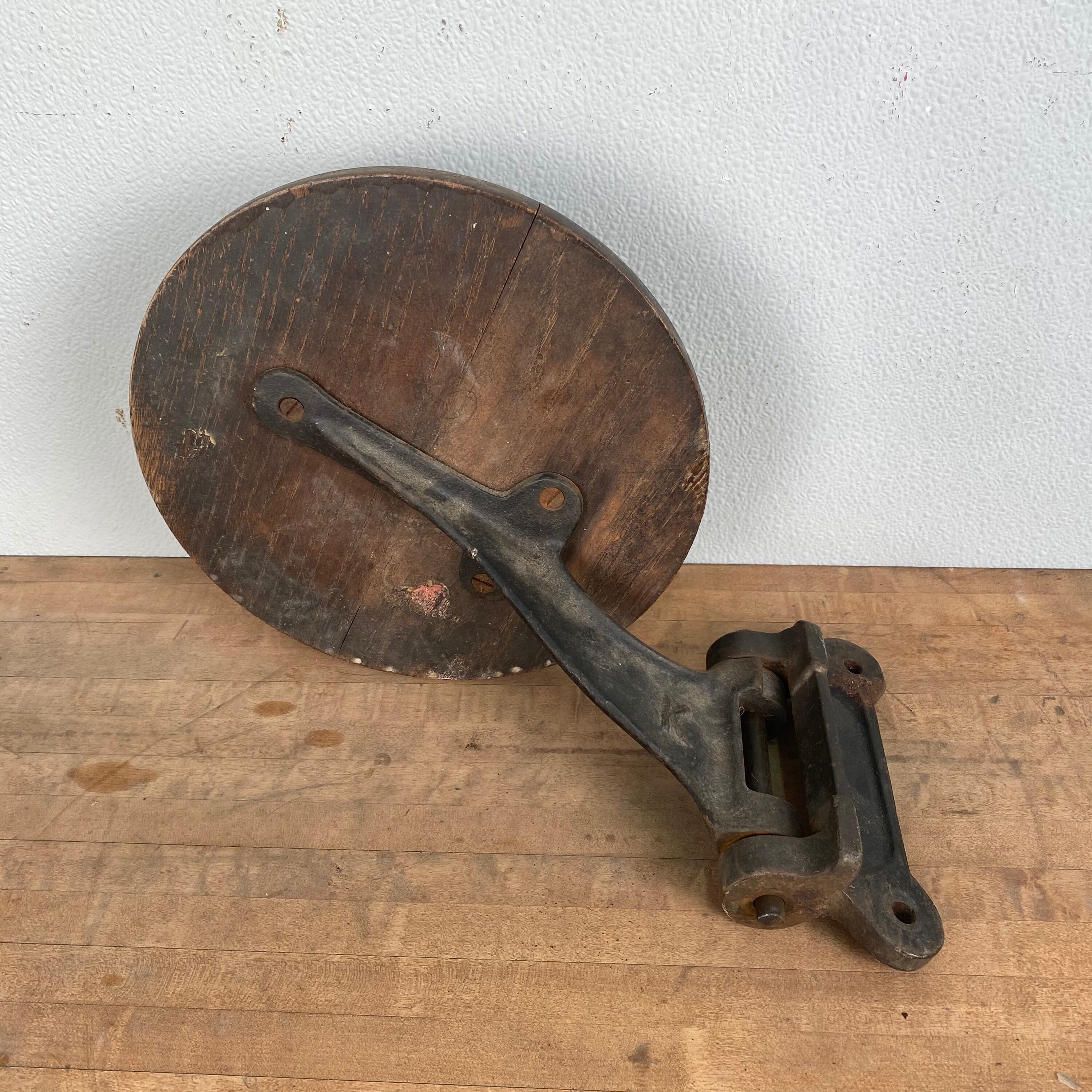 Original Vintage cast iron and oak swing stool | Etsy