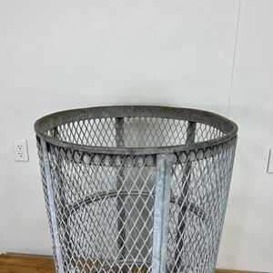 Large Vintage Industrial Wheeling Expanded Wire Mesh Trash Can. 33 High ...
