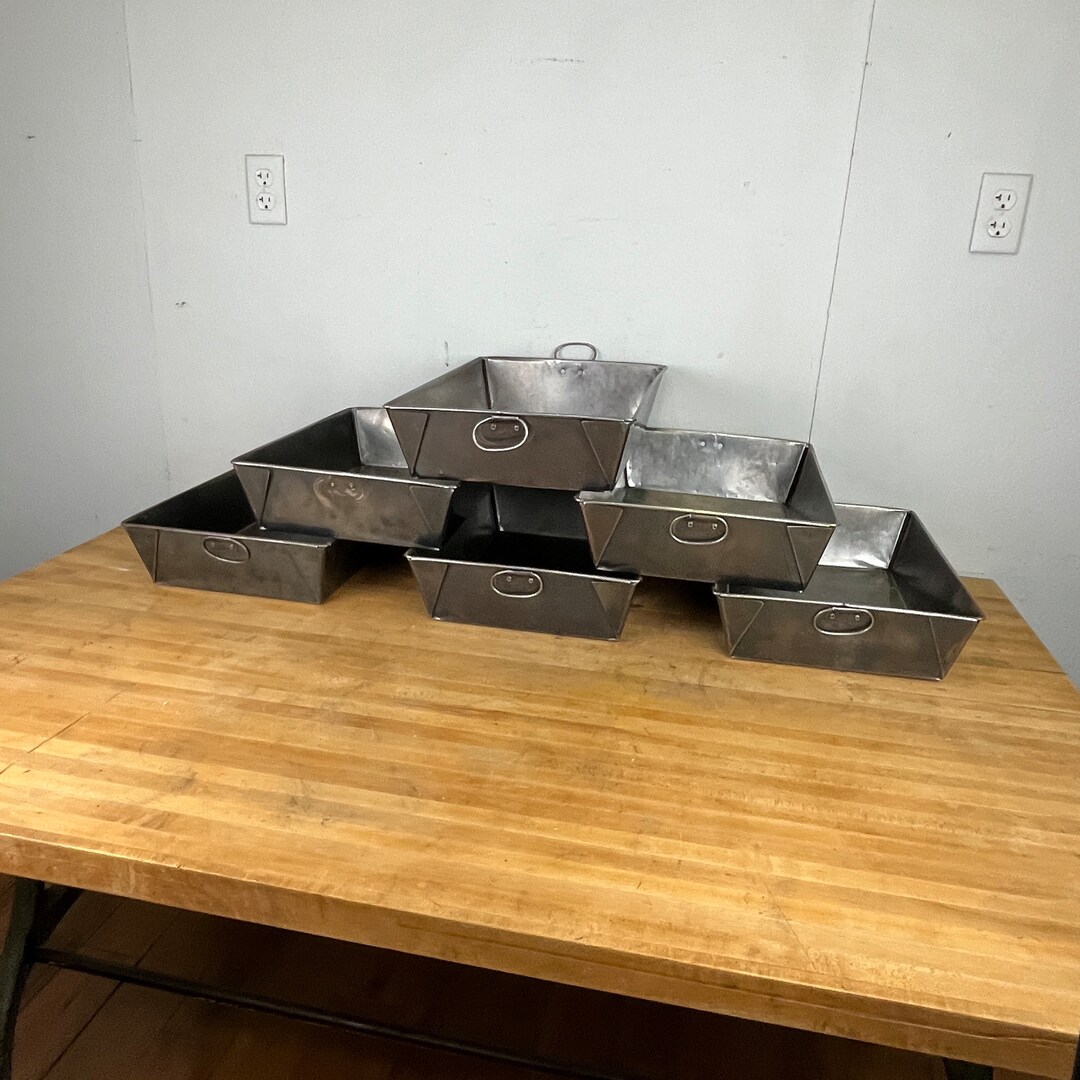 Vintage Industrial Metal Trays. Great Useful Size 18 X 13 X 4 - 7 ...