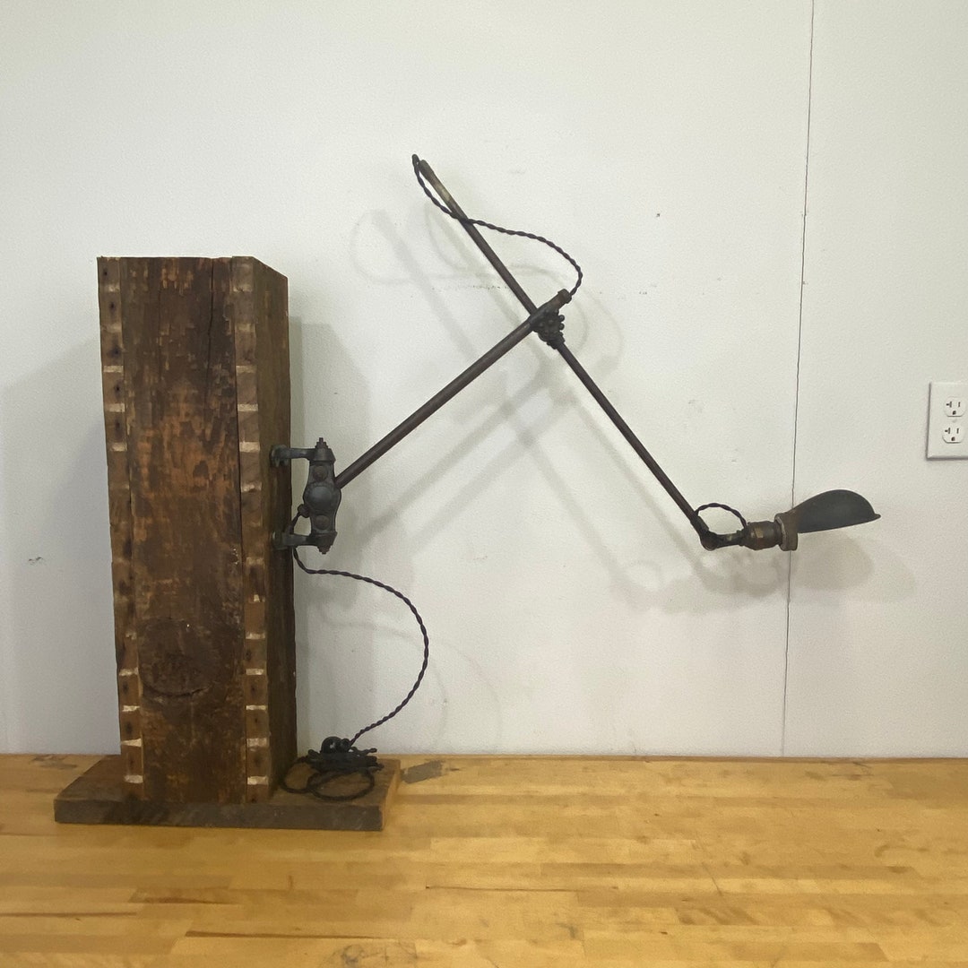 Vintage Industrial OC White Wall Mounted Task Light With Hubbell Shade ...