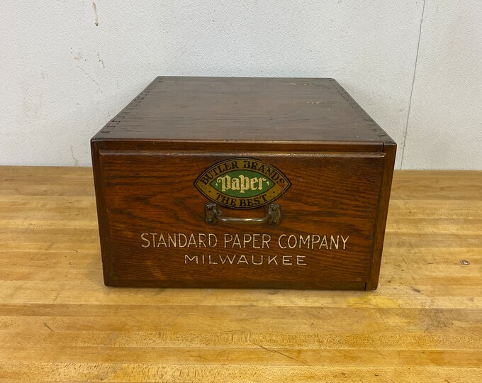 Vintage Single Drawer Oak ‘standard Paper Company’ Library Card File ...