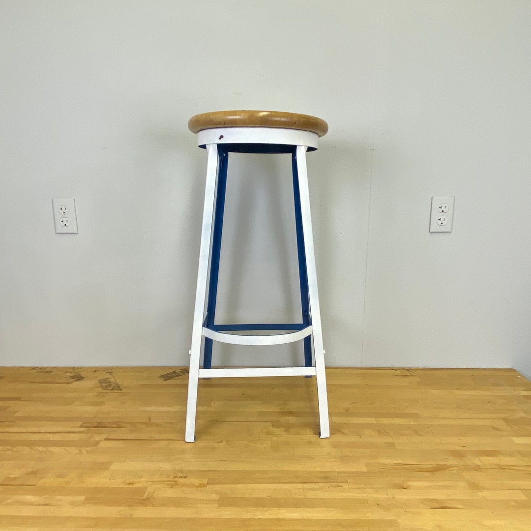 Vintage Industrial Angle Steel Stool Co 30 1/4”angle Steel Factory ...
