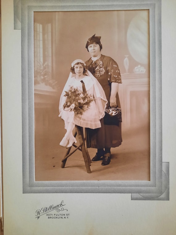 First Communion Little Girl With Mother Antique Photograph - Etsy