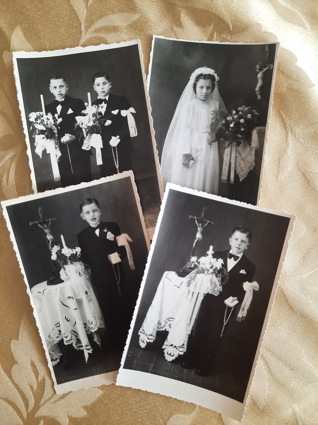 Set of FOUR Vintage First Communion Photos Dated 1950s - Etsy