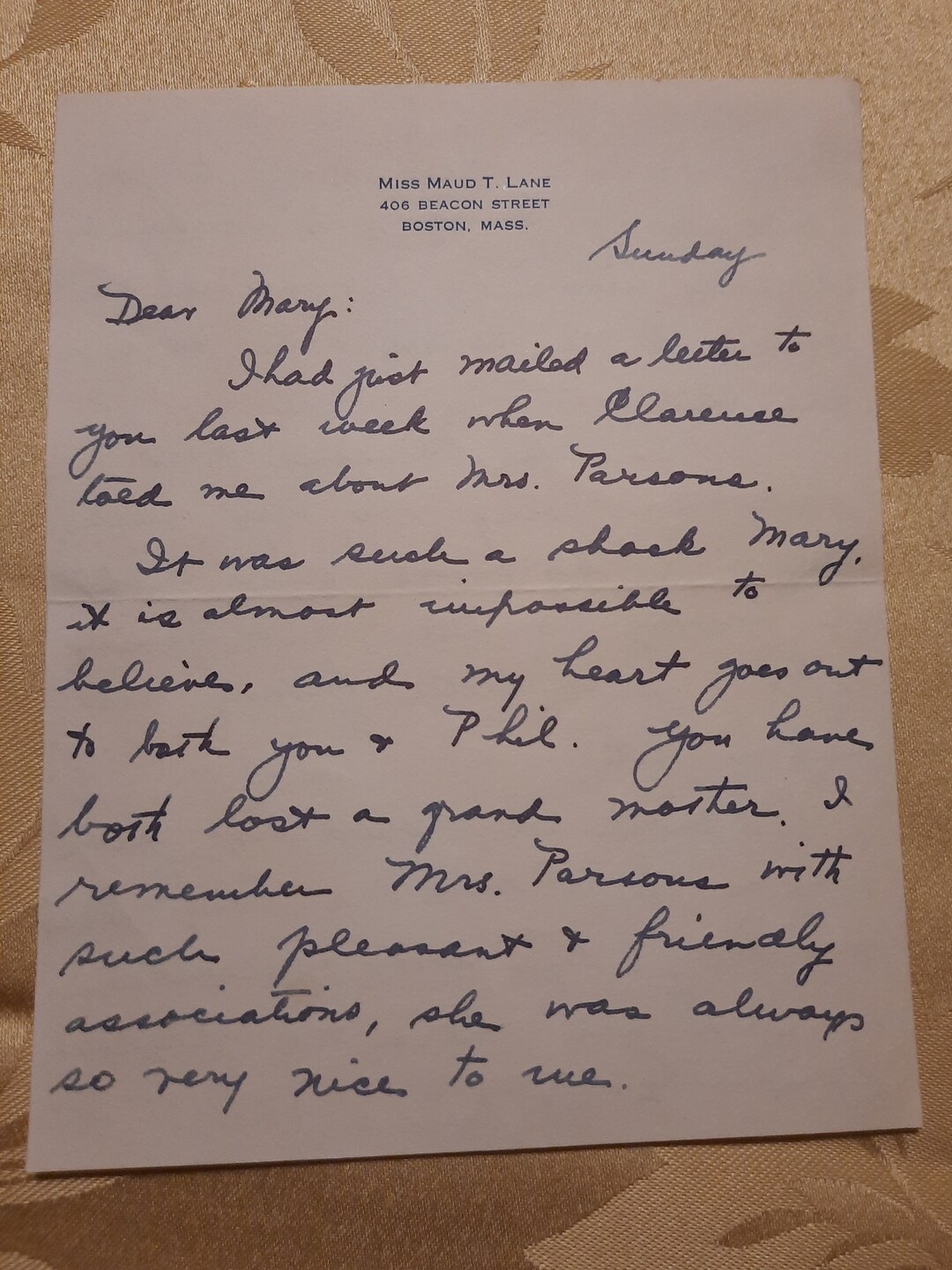 Vintage Handwritten Sympathy Letter 1940s Funereal Ephemera - Etsy