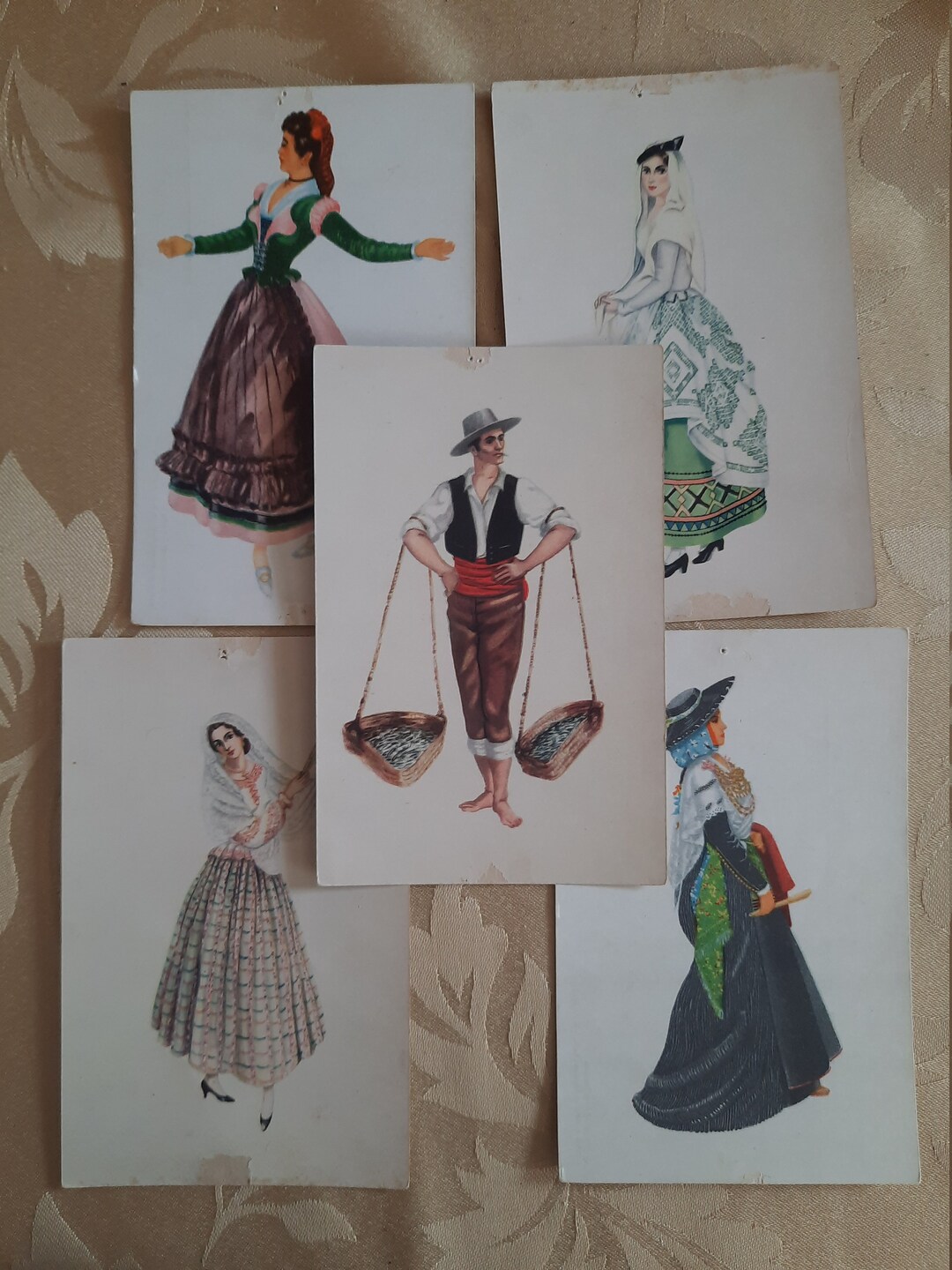 Set of FIVE Antique Postcards Madrid Spain Traditional Dress - Etsy