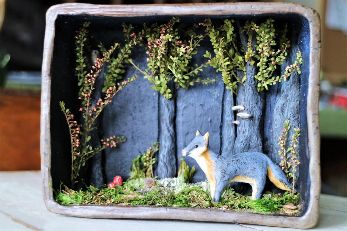 Enchanted Forest Shadow Box the Forest at Night 6.25 X 5 X - Etsy