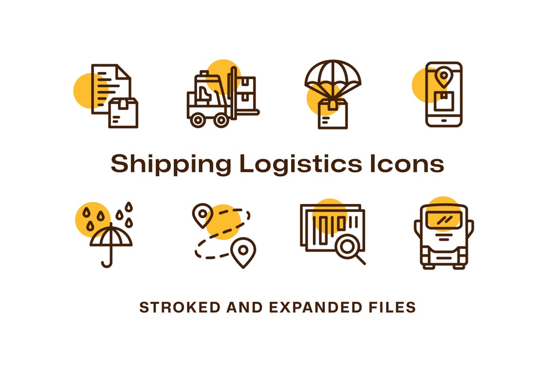54 Shipping Logistics Icons - Etsy