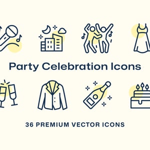 36 Party Celebration Icons - Etsy
