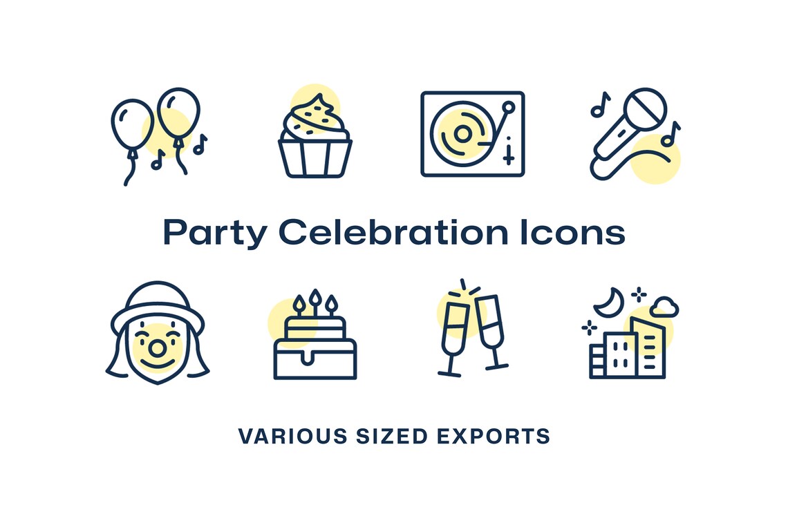 36 Party Celebration Icons - Etsy