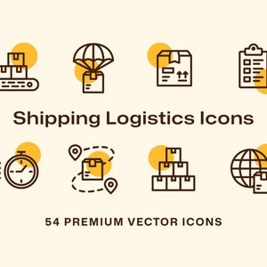 54 Shipping Logistics Icons - Etsy