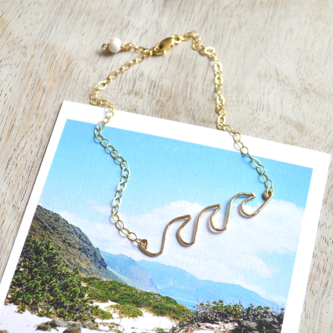 Triple Wave Anklet Ocean Wave Anklet - Etsy