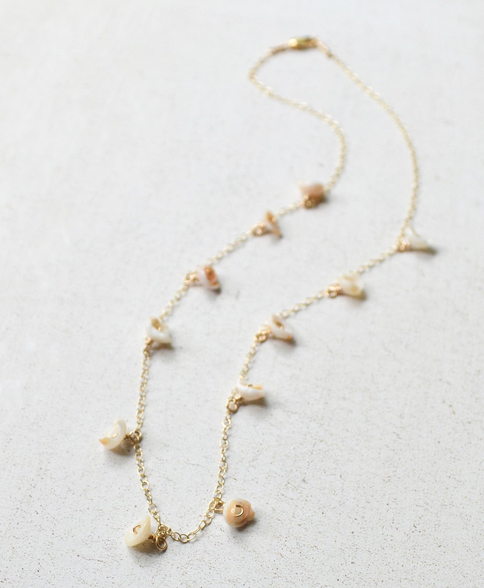 Puka Shell Choker Puka Shell Necklace Gold Dangling Shell - Etsy