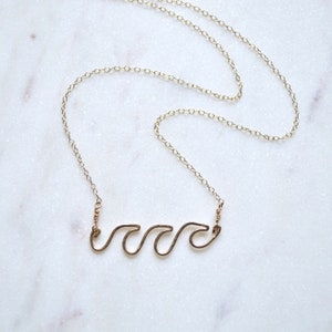 Triple Ocean Wave Necklace, Wave Necklace in Gold or Sterling - Etsy