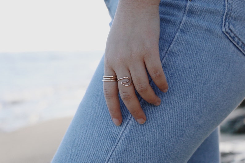 Ocean Wave Ring Sterling Wave Ring Gold Wave Ring - Etsy
