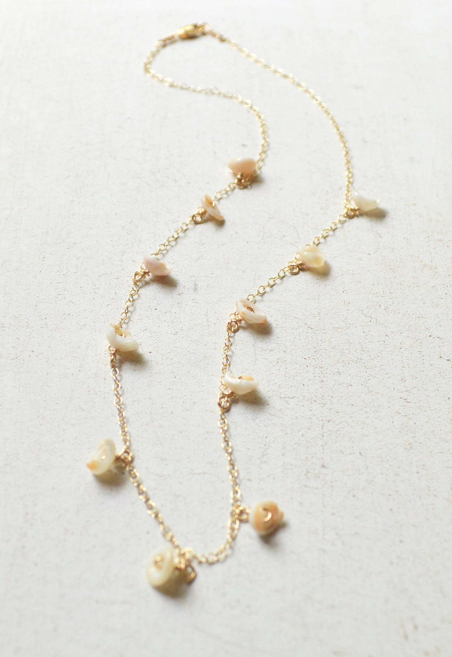 Puka Shell Choker Puka Shell Necklace Gold Dangling Shell | Etsy