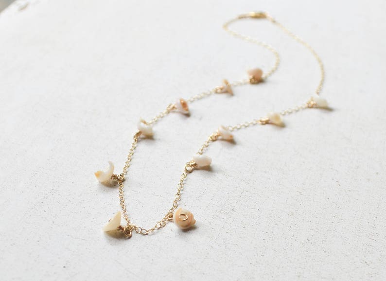 Puka Shell Choker Puka Shell Necklace Gold Dangling Shell - Etsy