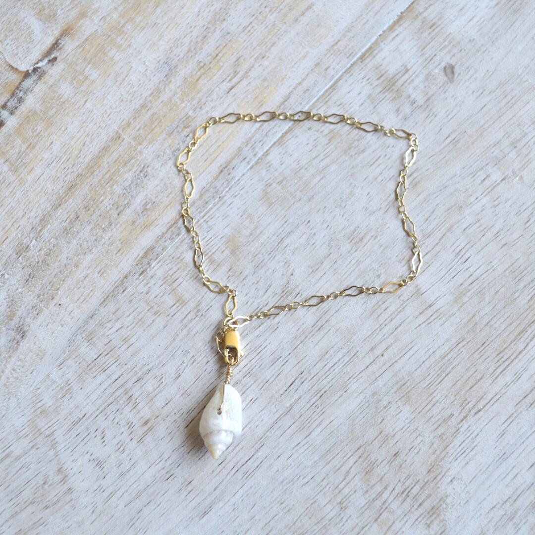 Shell Anklet, Gold Chain Anklet, Beachy Anklet - Etsy