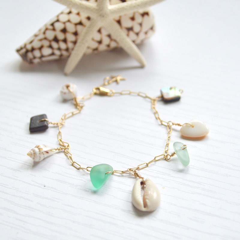 Shell Charm Bracelet - Etsy