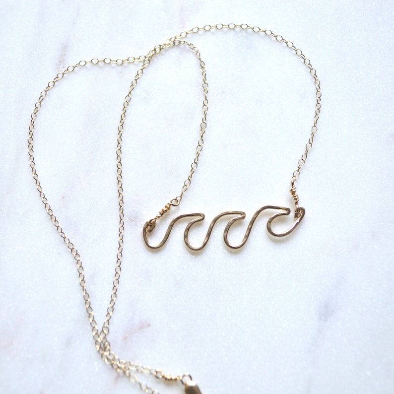Triple Ocean Wave Necklace, Wave Necklace in Gold or Sterling - Etsy