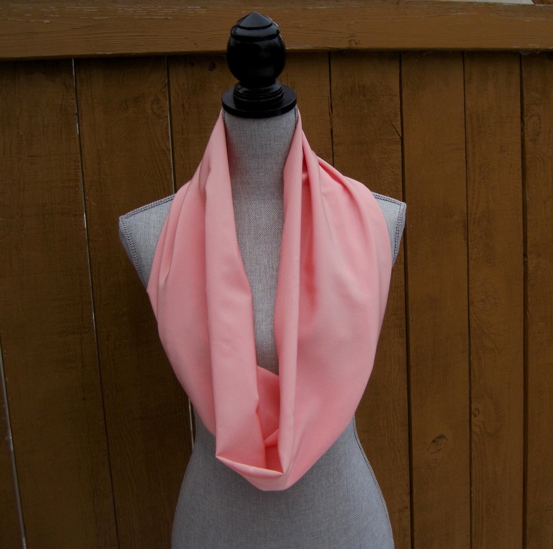 Silky Peach Infinity Scarf, Peach Scarf, Pastel Coloured Scarf, Gift ...