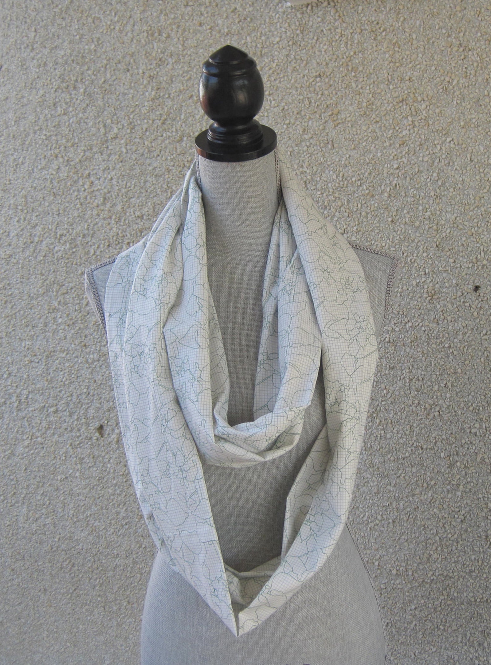 Minimalist Scarf, White Infinity Scarf, White and Green Scarf, Green ...