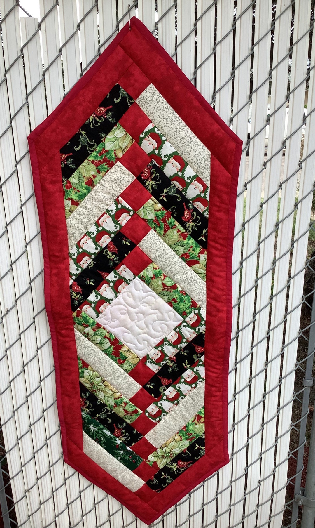 Quilted Christmas Table Runner, Christmas Decor, Holiday Tablerunner ...