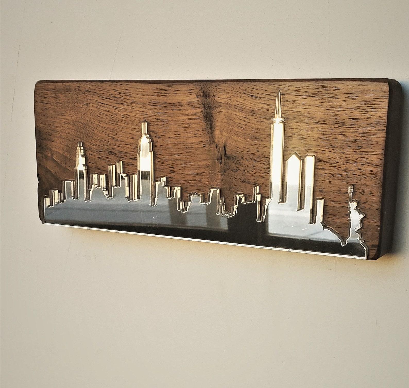 City Mirror Skyline Key Rack - Etsy