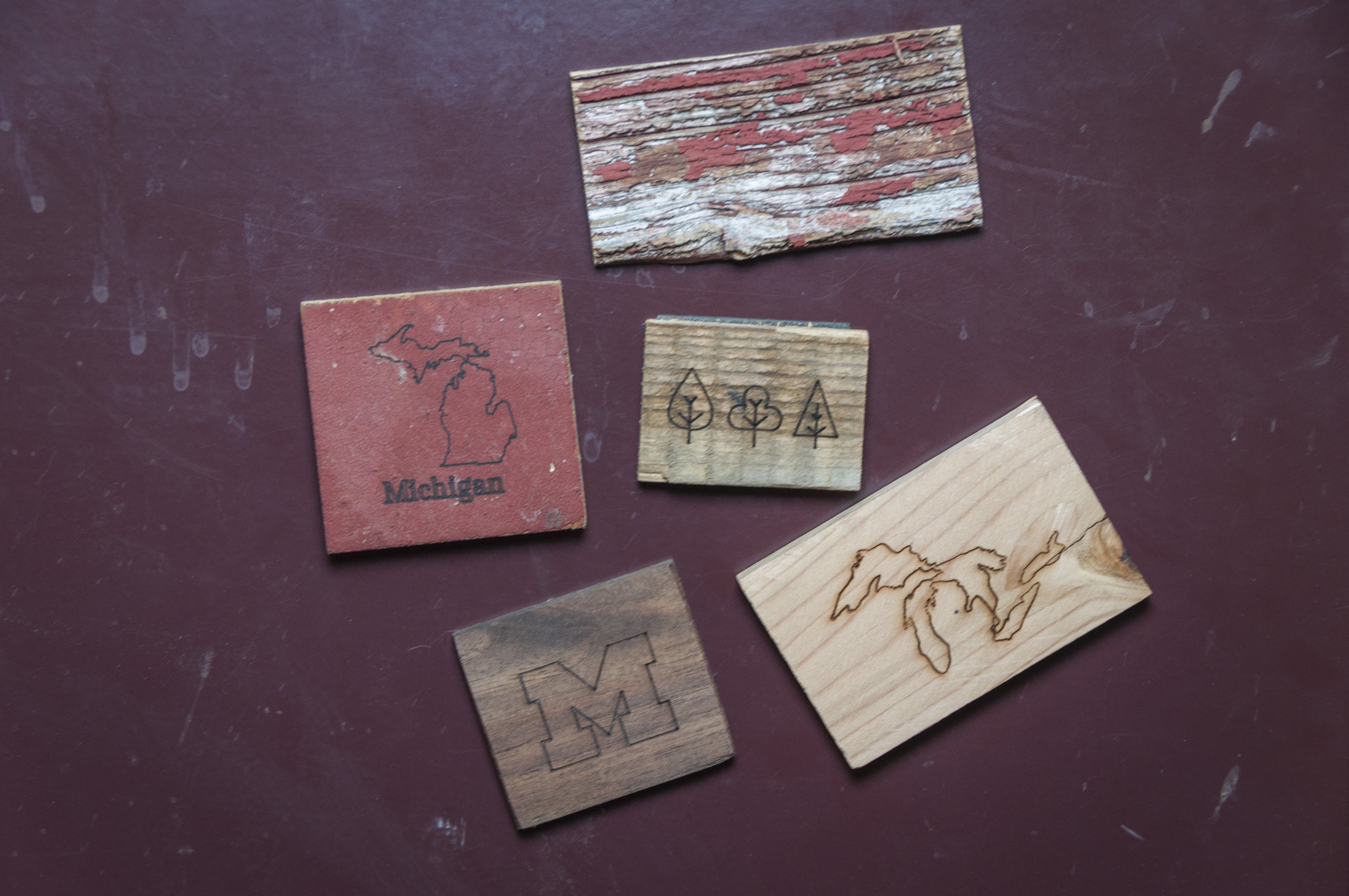 Barn Wood Etched Magnets Set of 4 Wooden Fridge Magnets | Etsy