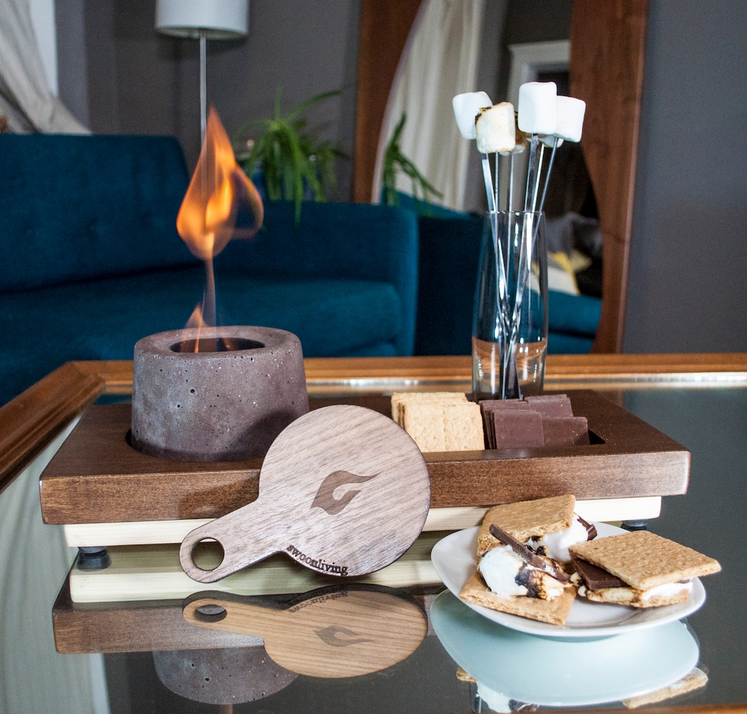 Personalized Ultimate S'mores Kit With Indoors Fire Pit and Board. - Etsy