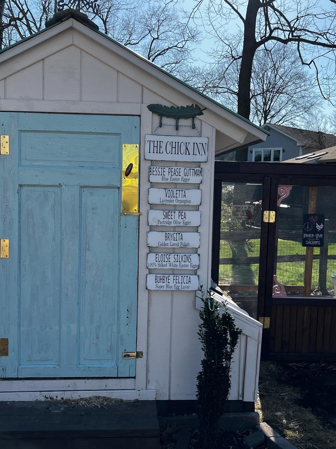 Chicken Coop Sign Custom Duck Coop Sign Hanging Coop Sign Chicken Names ...