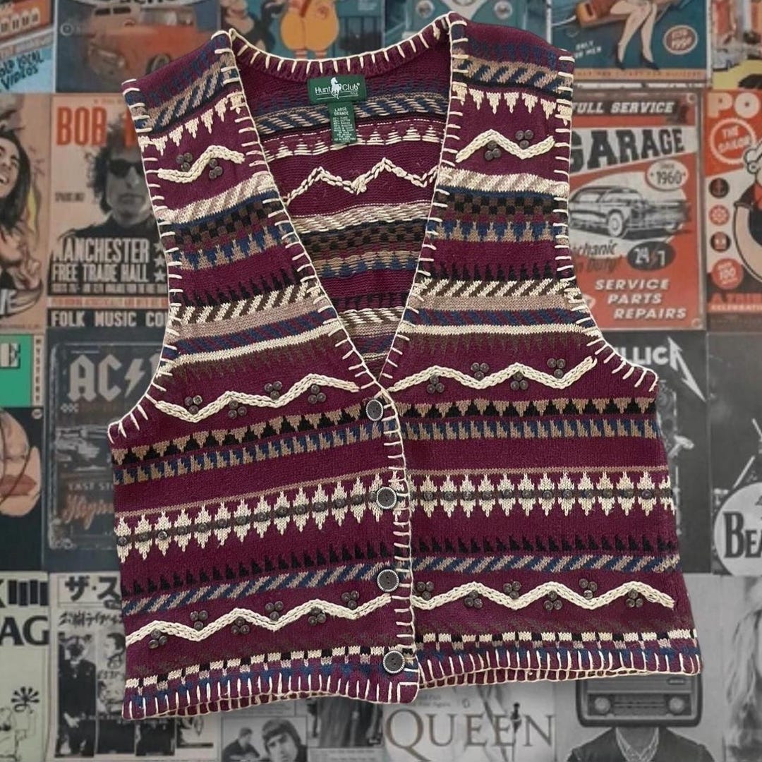 Vintage 90s Knit Vest by Hunt Club Vintage Vest for Women Vintage ...