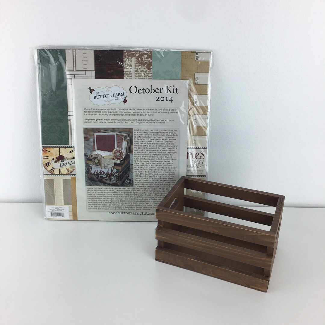 Button Farm Club File Box Album Kit October 2014 Simple Stories Legacy ...