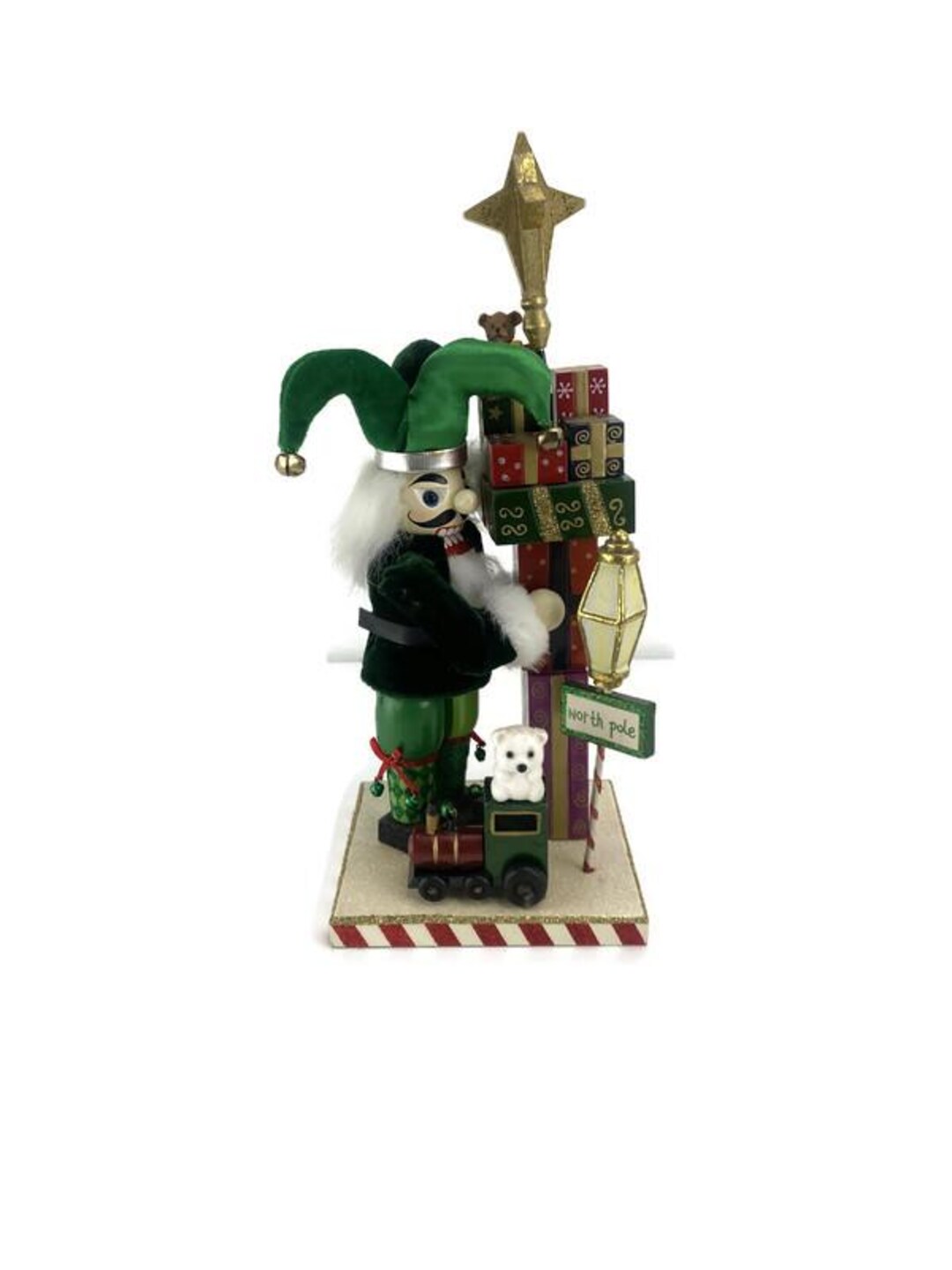 Bombay Company Court Jester Nutcracker Green North Pole Train Presents ...